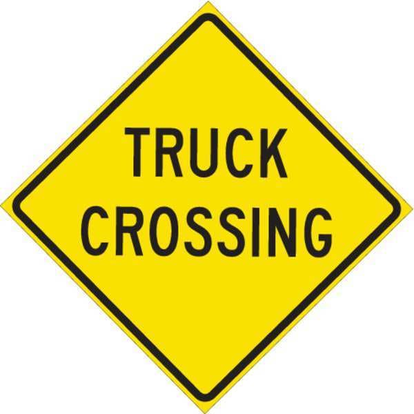 Brady Truck Crossing Traffic Sign, 24 in Height, 24 in Width, Aluminum ...