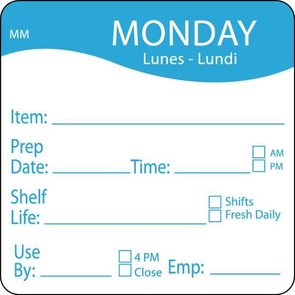 Daymark Day Label,Monday,3 In. W,PK500 (1122121) | Zoro