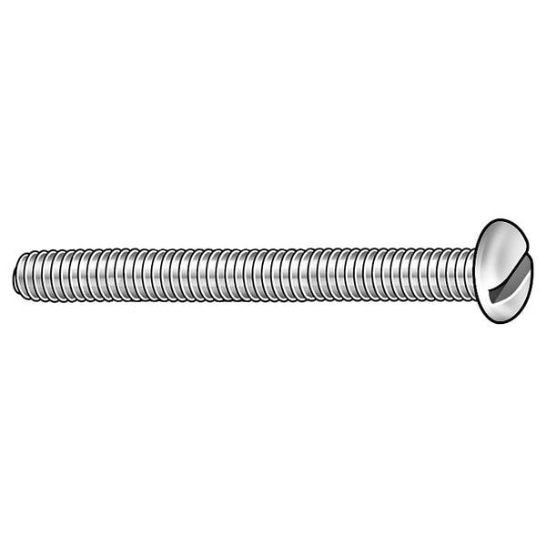 Zoro Select #10-32 x 2 in Slotted Round Machine Screw, Zinc Plated ...
