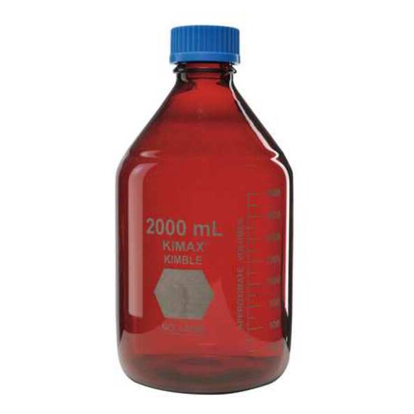 Kimble Chase Storage/Media Bottle, 2000mL, 262mm H, 14399-2000 | Zoro