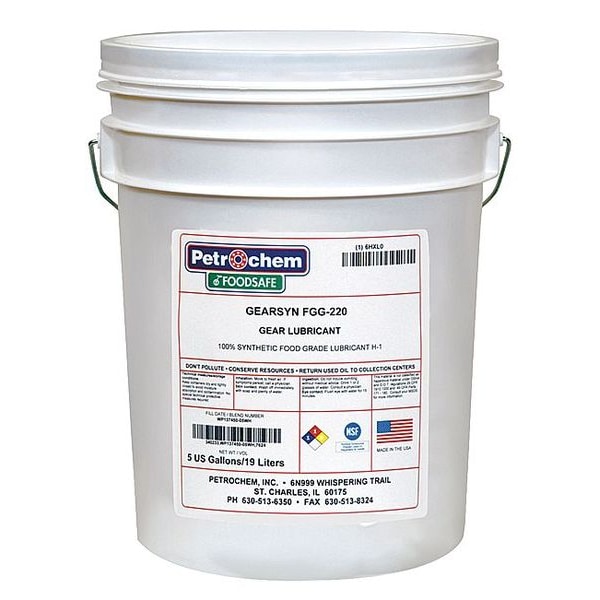 Petrochem 5 gal Gear Oil Pail 220 ISO Viscosity, 90 SAE, Clear GEARSYN ...