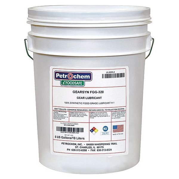 Petrochem 5 gal Gear Oil Pail 320 ISO Viscosity, 90 SAE, Clear GEARSYN ...