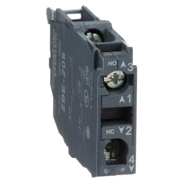 Schneider Electric Contact Block, 1NO + 1NC Slow Break, 22mm ZBE205 | Zoro