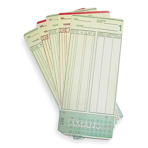 Amano Time Card, 7 1/4x3 1/4in, PK1000 AMA099000 | Zoro