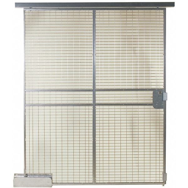 Folding Guard Wire Partition Sliding Door, 6 ft x 8 ft S6 | Zoro