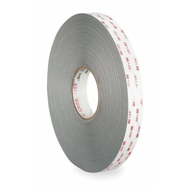 3M Double Sided Tape, 1 In x 108 ft., Gray 4941 | Zoro