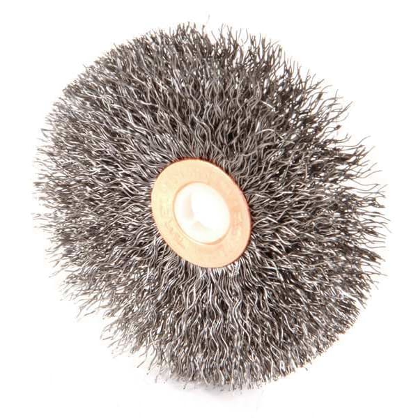 Weiler Crimped Wire Wheel Wire Brush, Arbor, 3" 93026 | Zoro
