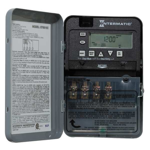 Intermatic Electronic Timer, 7 Days, SPST ET1705CR | Zoro