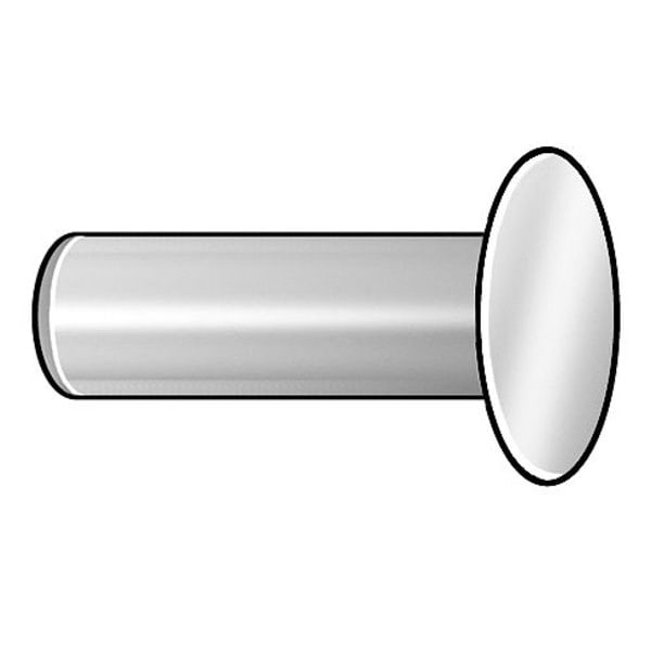 Zoro Select Tubular Rivet, Countersunk Head, 9/64 in Dia., 1/4 in L ...