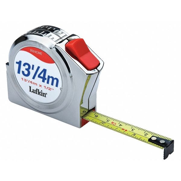 Crescent Lufkin Tape Measure, 13 ft L x1/2 In W, Chrome 2024CME | Zoro