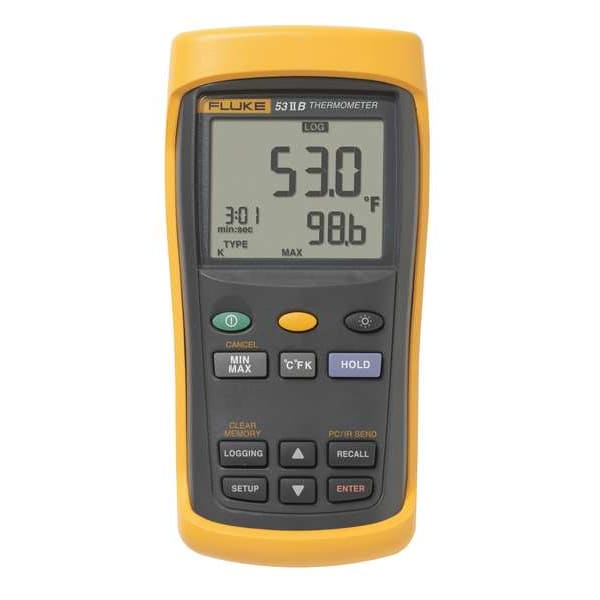 Fluke Thermocouple Thermometer, 1 Input FLUKE-53-2 B/CWG | Zoro