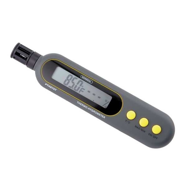 General Tools Temperature Humidity Meter, Pen, 20-100Pct PTH8707 | Zoro