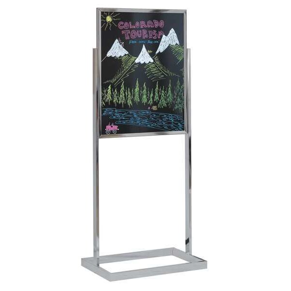 United Visual Products Pedestal Dry Erase Display Board 24"x36", Black ...