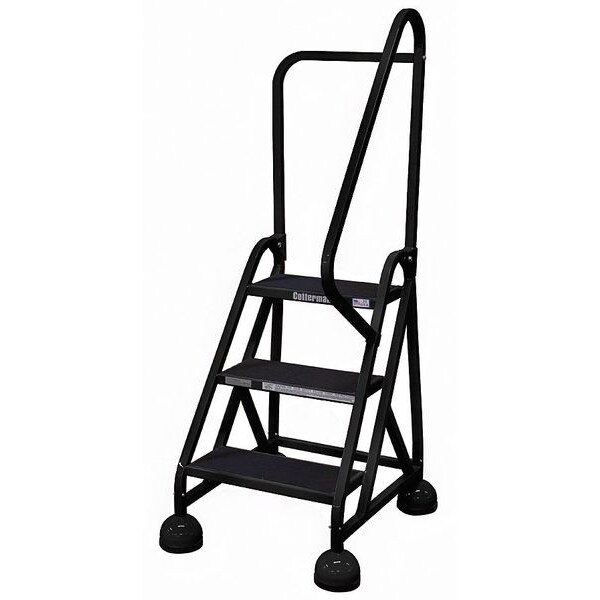 Cotterman 57 in H Steel Rolling Ladder, 3 Steps, 450 lb Load Capacity ...