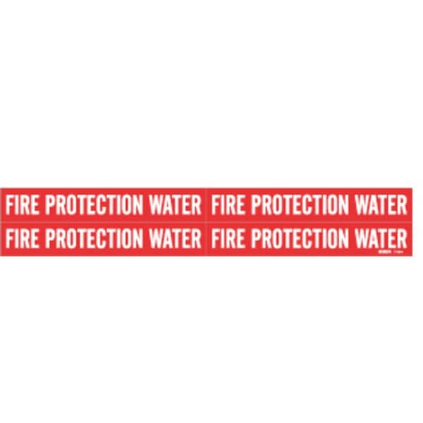 Brady Pipe Marker, Fire Protection Water, Red, 7110-4 7110-4 | Zoro