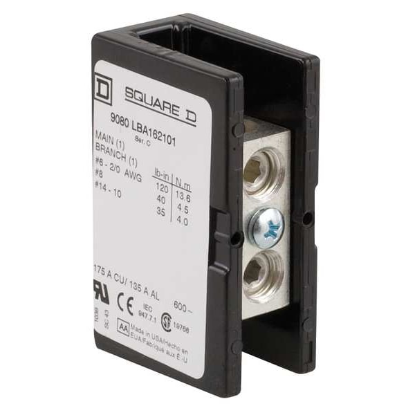 Square D Power Distribution Block, Open, 1 Pole, 760 A Copper, 600 V AC ...