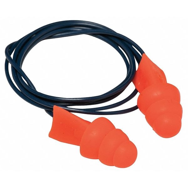 Tasco Tri-Grip Reusable Corded Ear Plugs, Metal Detectable, Flanged ...