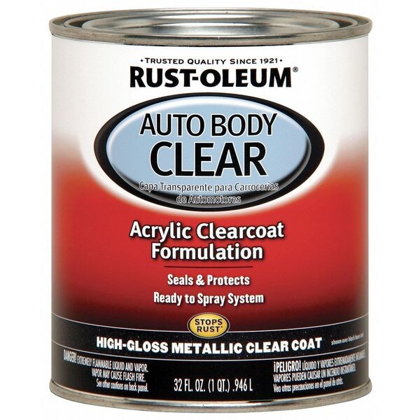 Rust-Oleum Auto Body Paint, Metallic Clear, 1 Qt. 253521 | Zoro