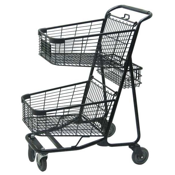 RWR-VER-5050BK Two Tier Shopping Cart,29 In. L,300 lb. | Zoro.com