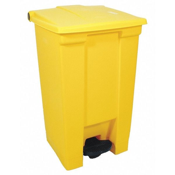 Rubbermaid Commercial 23 gal. Rectangular Trash Can, Yellow, Step-On ...