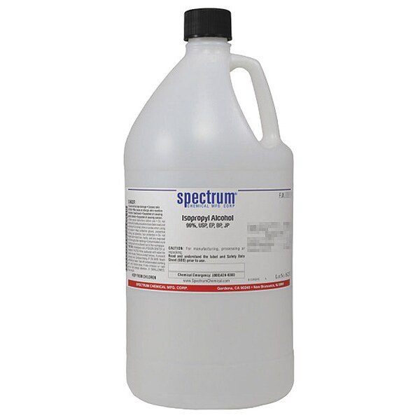 Spectrum Chemical IPA, 99 Pct, USP, EP, BP, JP, 4L, Plas IS115-4LTPL | Zoro