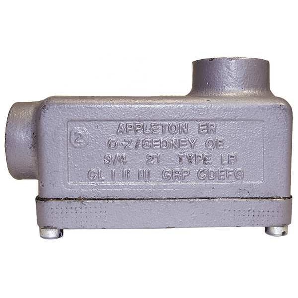 Appleton Electric Conduit Outlet Body w/Cover, Iron, LB ERLB75 | Zoro