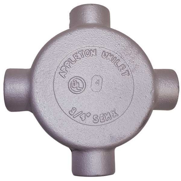 Appleton Electric Conduit Outlet Body, Iron, X, 3/4 In. SEHX-75 | Zoro