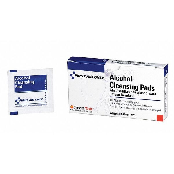 First Aid Only Alcohol Cleansing Pads, 1-1/4x2-5/8, PK10 A340-GR | Zoro
