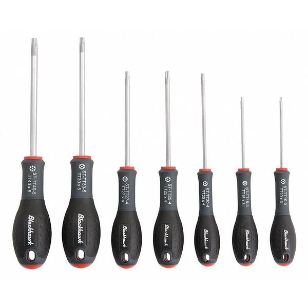Blackhawk By Proto Screwdriver Set, Tamper Torx, 7 Pcs ST-7TT | Zoro