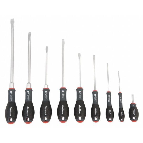 Blackhawk By Proto Screwdriver Set, Slotted, 1/8 to 5/16, 9 Pc ST-9S | Zoro