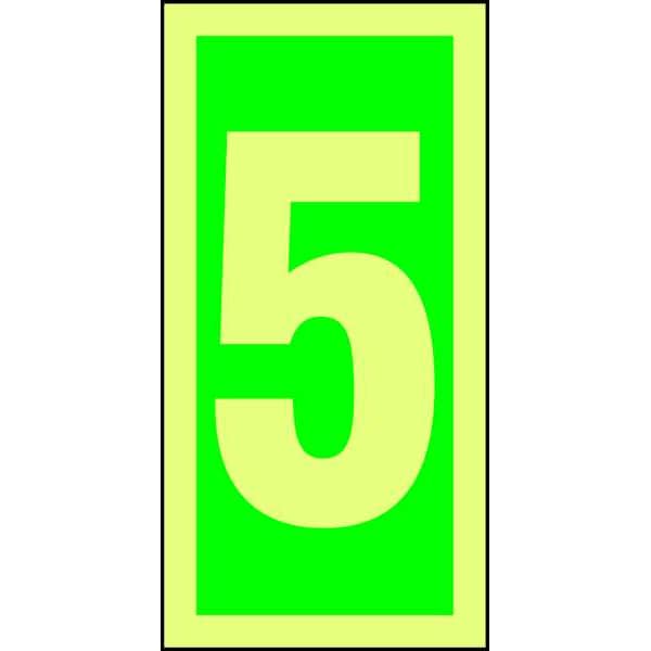 Accuform IMO Safety Sign, Number = 5, 3" W x 6" H, Rectangle, Plastic ...