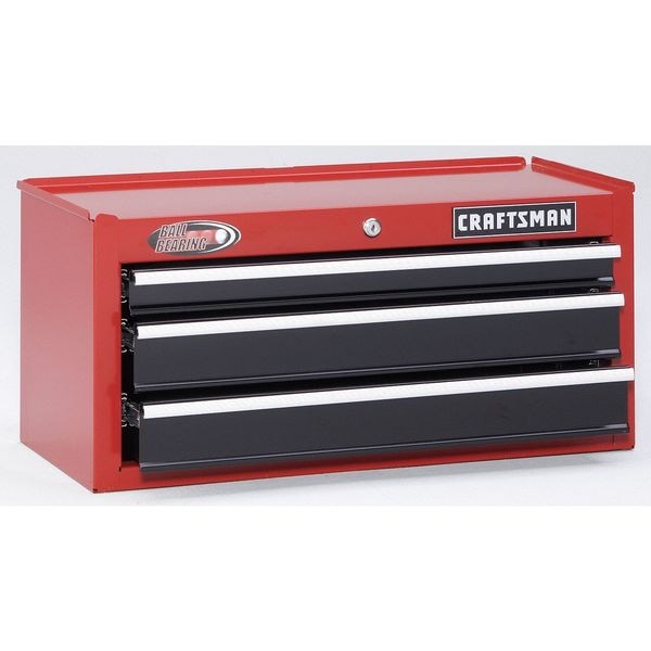 Craftsman Heavy Use Intermediate Chest, 3 Drawer, Red/Black, Steel, 26 ...