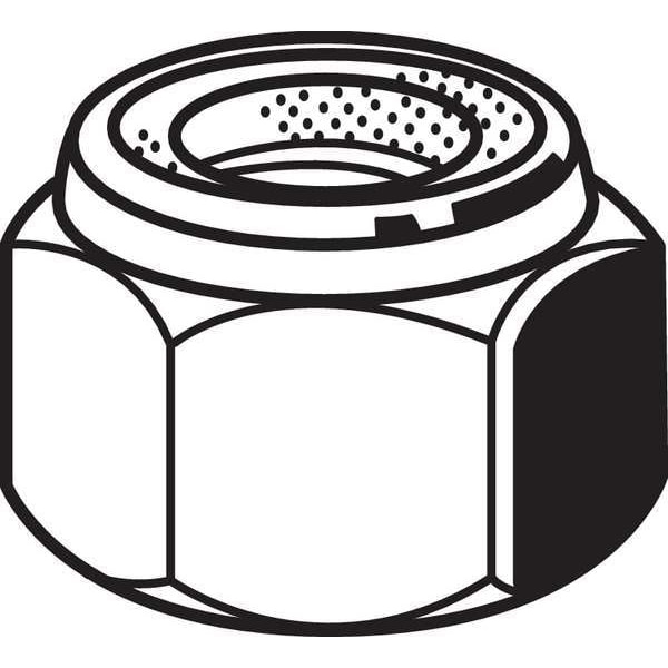 Zoro Select Lock Nut, M20 x 2.50, Stainless Steel, Plain 6CB78 | Zoro