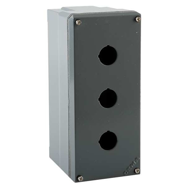 Abb Pushbutton Enclosure, 22mm, 3 Holes, Al 080SP-3 | Zoro