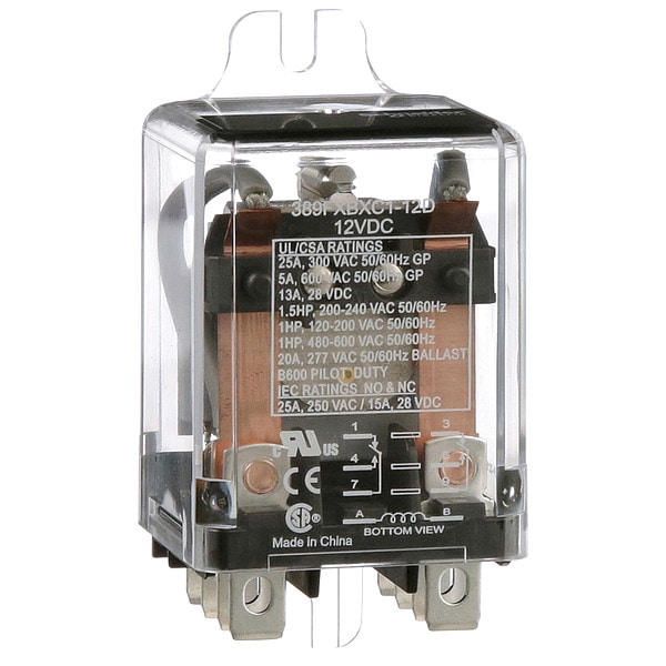 Schneider Electric Flange Mount, Enclosed Power Relay, Octal, 25 A, 8 ...