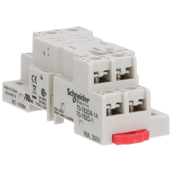 Schneider Electric Relay Socket, Finger Safe, Square, 8 Pin 70-782D8-1A ...