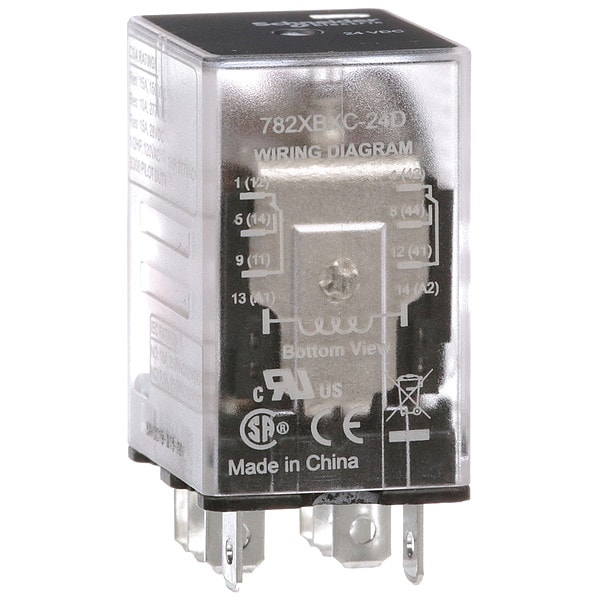 Schneider Electric Socket, General Purpose Relay, Square, 15 A, 8, Faston Connector 782XBXC-24D ...