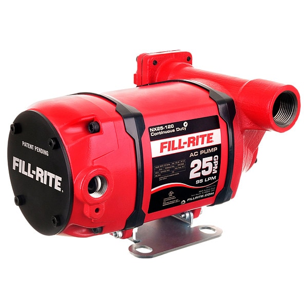 Fill-Rite Fuel Transfer Pump, 120V AC, 25 gpm Max. Flow Rate , 1/3 HP ...