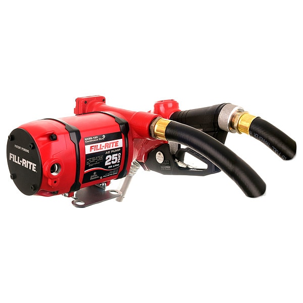 Fill-Rite Fuel Transfer Pump, 120V AC, 25 gpm Max. Flow Rate , 1/3 HP, Cast Iron, 1-1/4 in FNPT ...