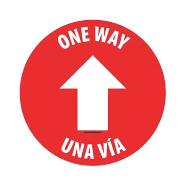 Stranco One Way Sign, 12" W x 12" H, English, Spanish, PVC, Red FS-12 ...