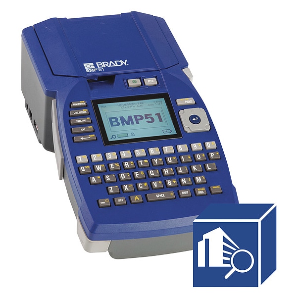 Brady Label Printer, Blue, 6" H, 2.60 lb. BMP51-AM-BWSSFID | Zoro