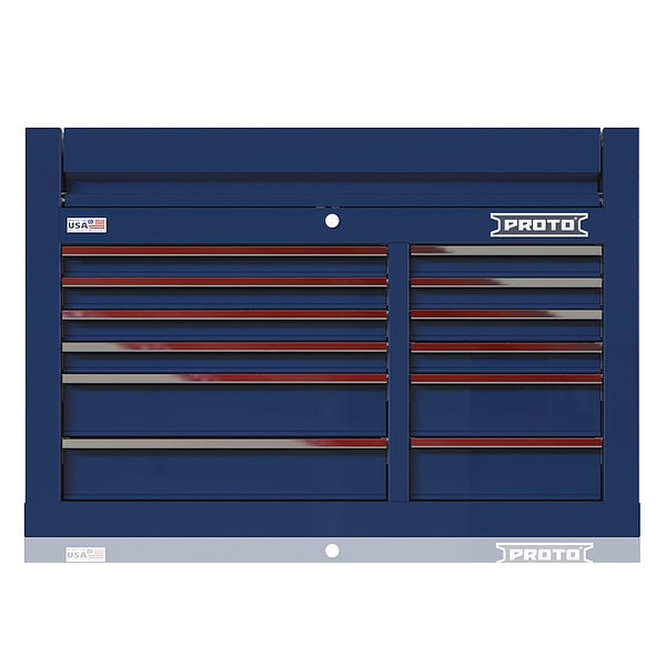 Proto Velocity Top Chest, 12 Drawer, Blue, Steel, 42 in W x 22-1/2 in D ...