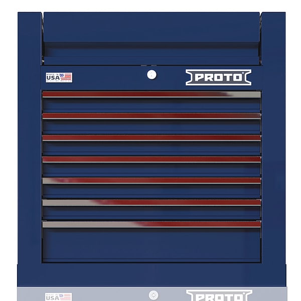 Proto Velocity Top Chest, 7 Drawer, Blue, Steel, 27 in W x 22-1/2 in D ...