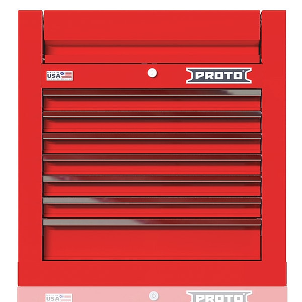 Proto Velocity Top Chest, 7 Drawer, Red, Steel, 27 in W x 22-1/2 in D x ...