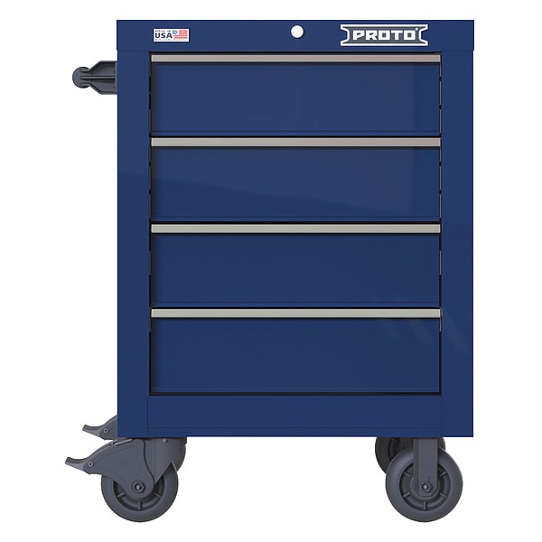 Proto Velocity Rolling Tool Cabinet, 4 Drawer, Blue, Steel, 27 in W x ...