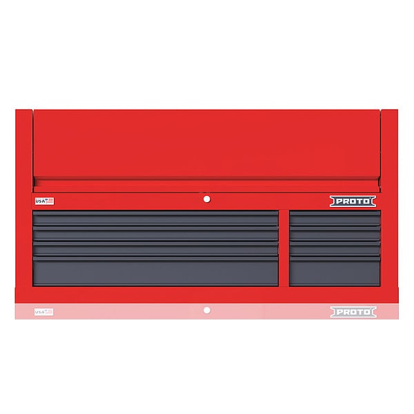 Proto Velocity Top Chest, 8 Drawer, Red/Gray, Steel, 55 in W x 22-1/2 ...