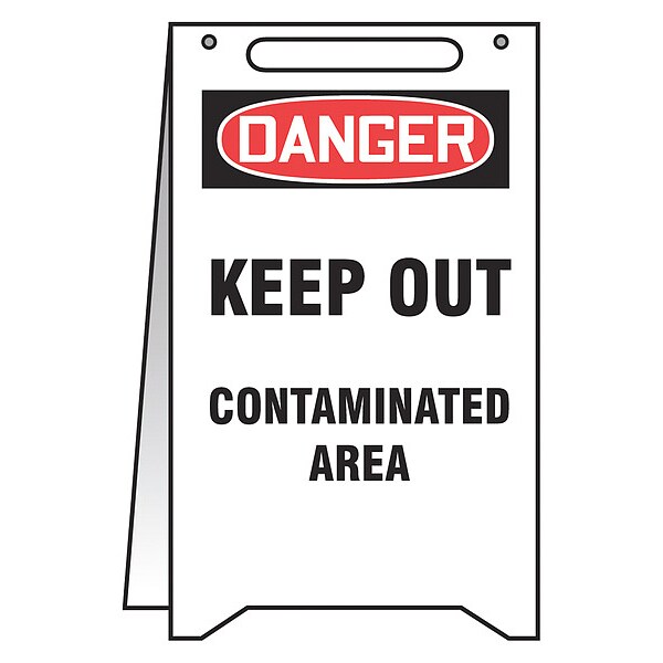 Accuform Fold-Up OSHA Danger Safety Sign, 20 in H, 12 in W, PFR161 ...