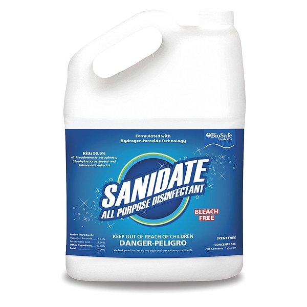 Sanidate Disinfectants and Sanitizers, 1 gal. Bottle, Unscented 2045-1 ...