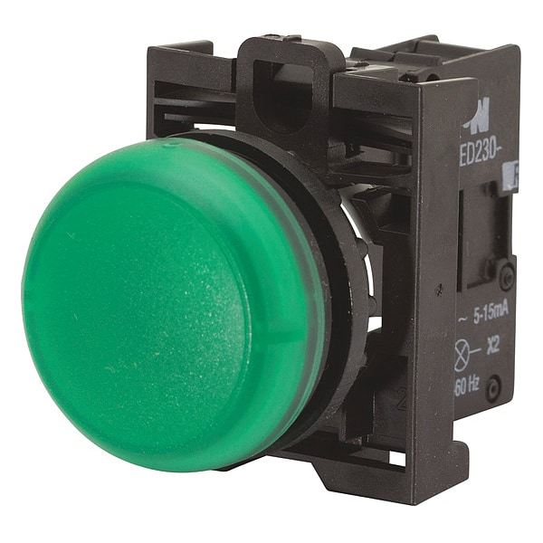 Eaton Indicating Light, Green, 22mm, LED M22-L-G-230G | Zoro