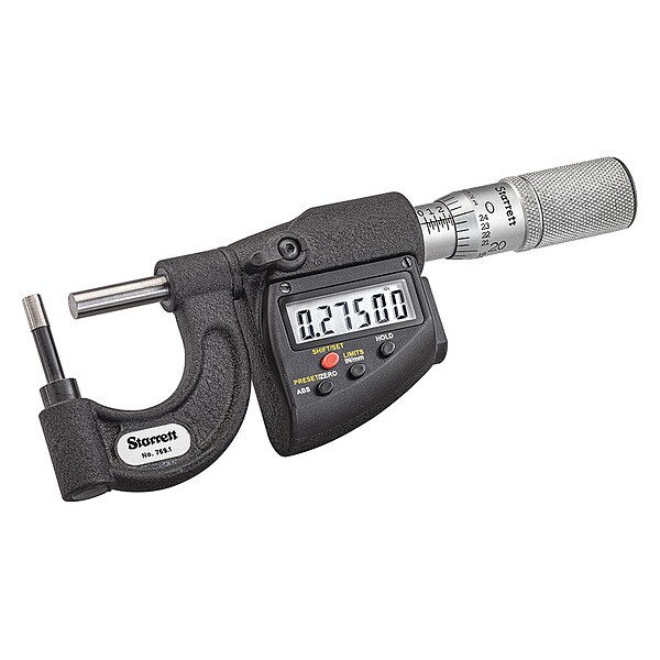 Starrett Digital Tube Outside Micrometer 769.1AXFL | Zoro